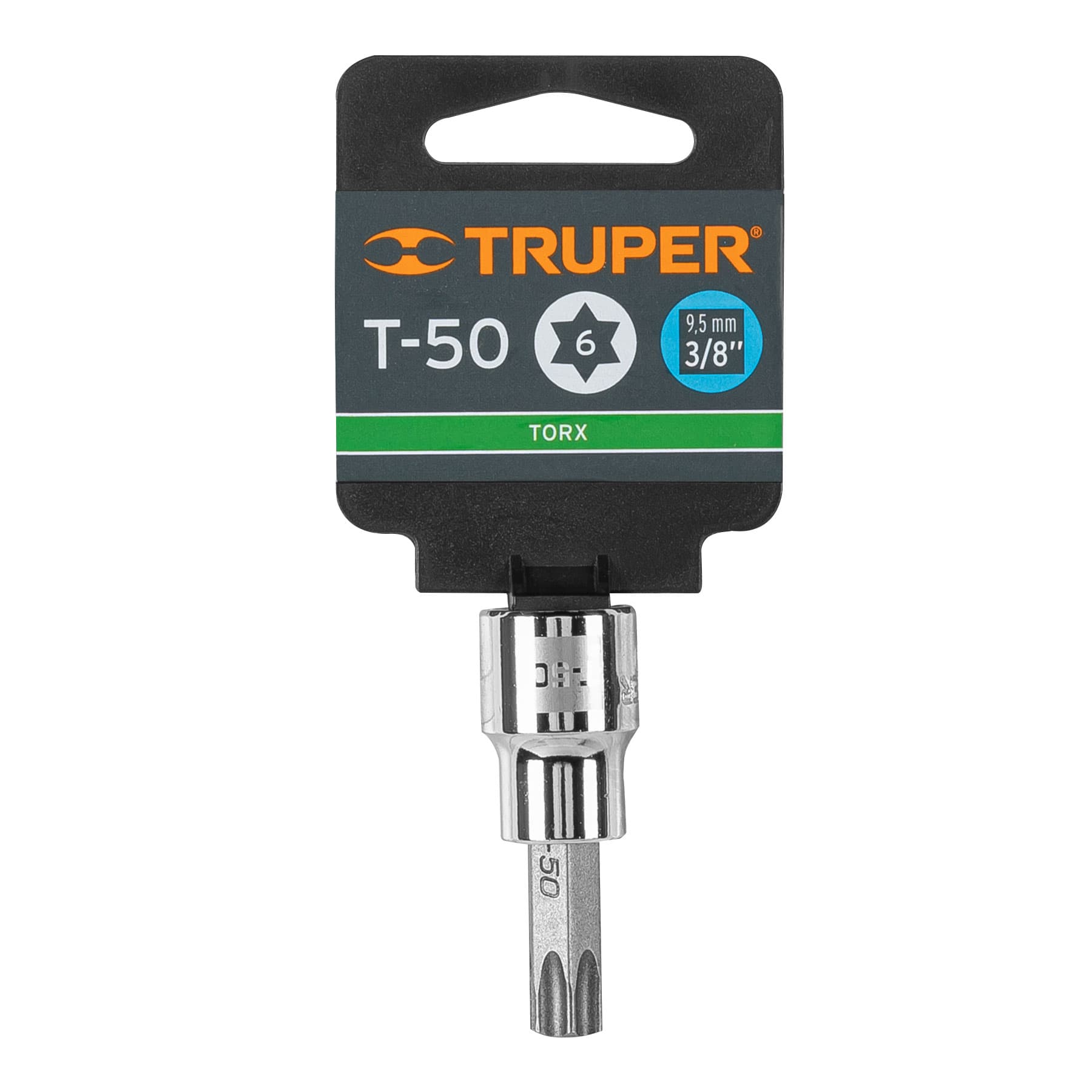 Dado punta torx T-50, cuadro 3/8', Truper, 13576 D-523950-W