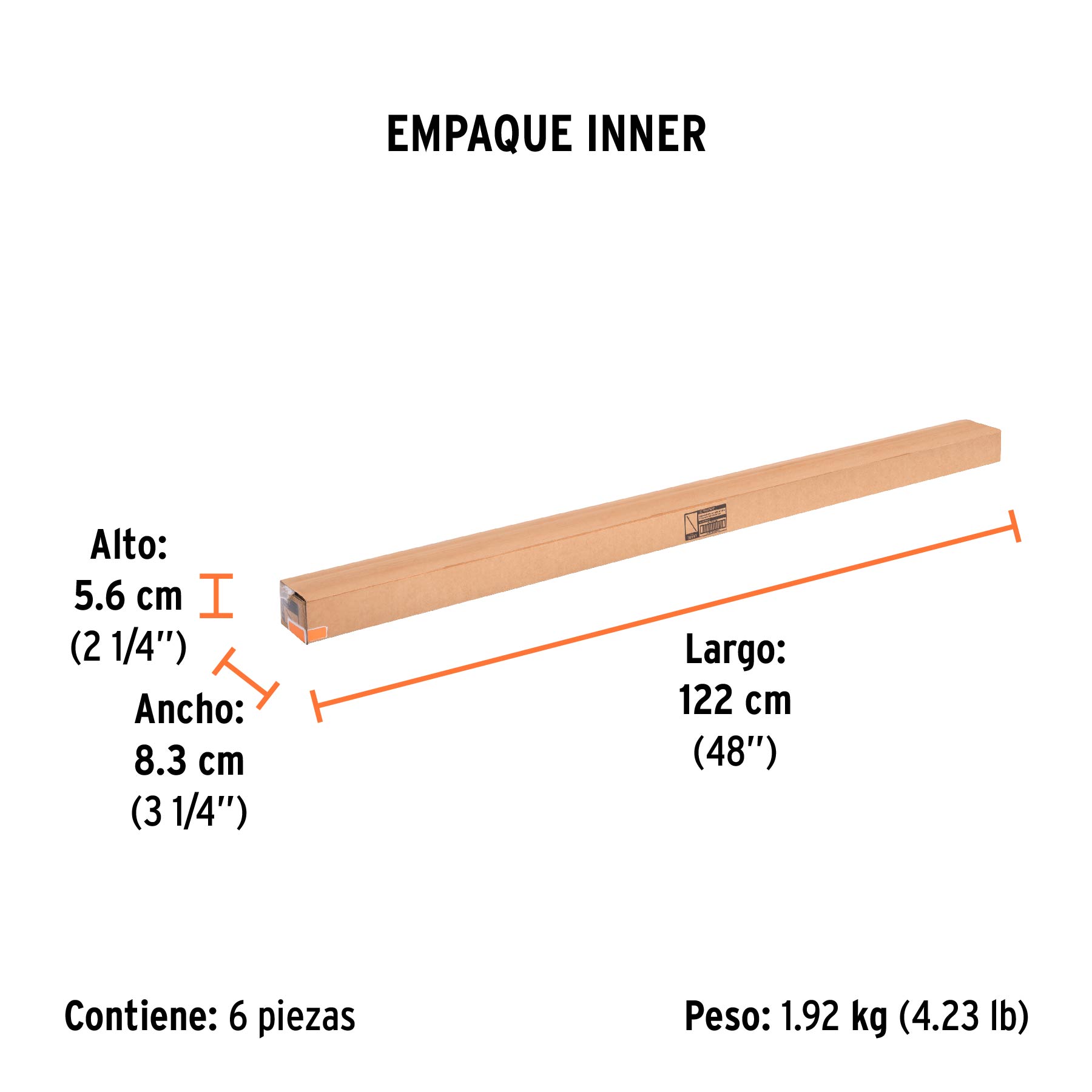 Extensión de acero para rodillo, 1.2 m, Truper Caja con 6, 10547 EXTM-12