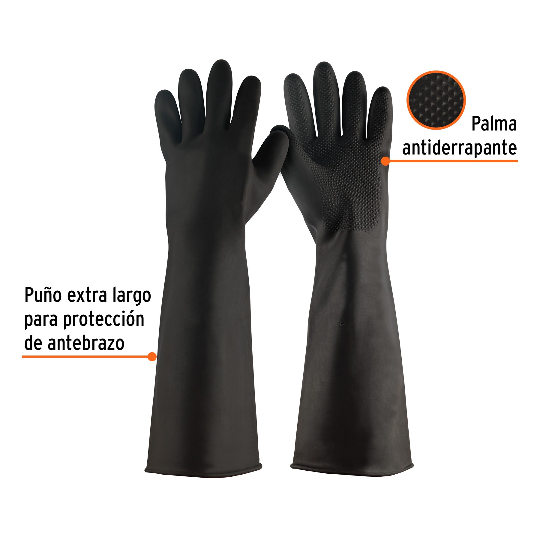 Guantes de látex industriales, M, TRUPER Caja con 6, 14268 GU-322